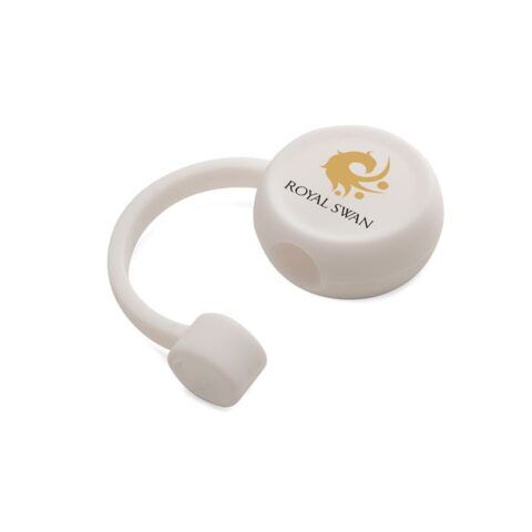 Printed silicone straw cap toppers with custom branding